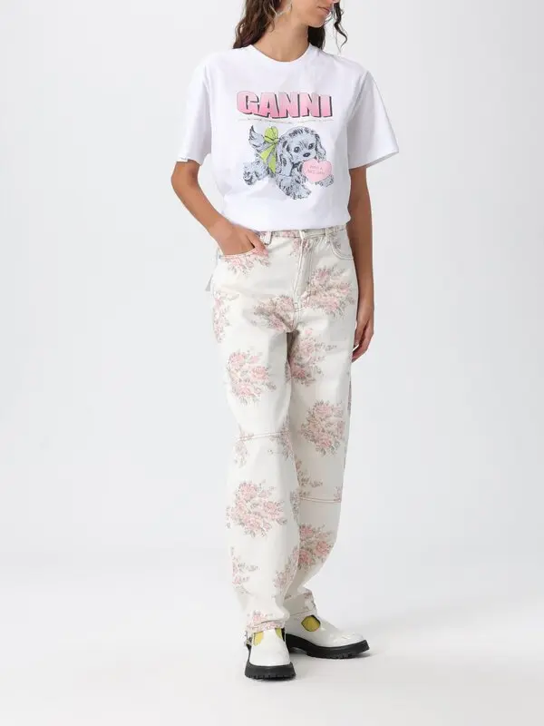 GANNI Floral Print Jeans