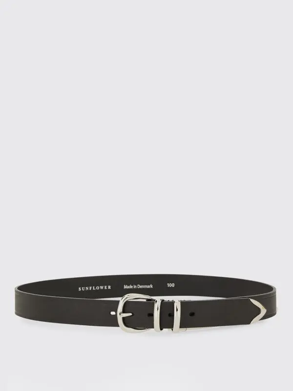 SUNFLOWER Leather Belt - Black