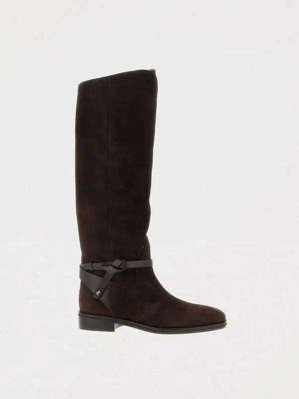 JIMMY CHOO Knee High Boots With Tie Detailing - Brown