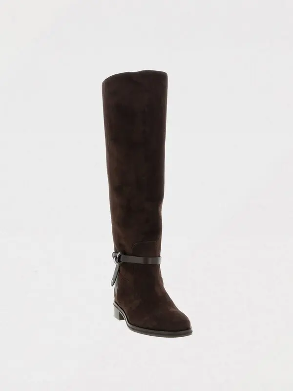 JIMMY CHOO Knee High Boots With Tie Detailing - Brown