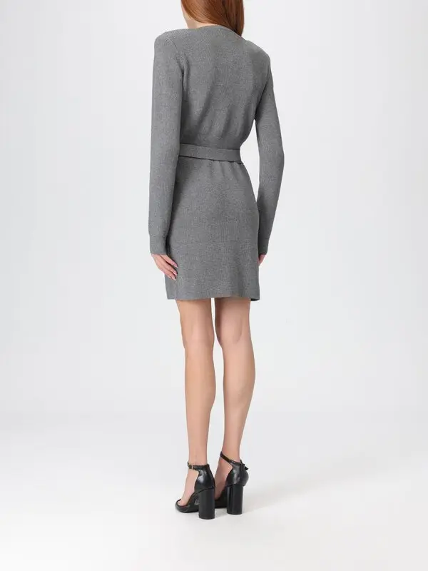 Liu Jo Button-up Belted Ribbed Dress
