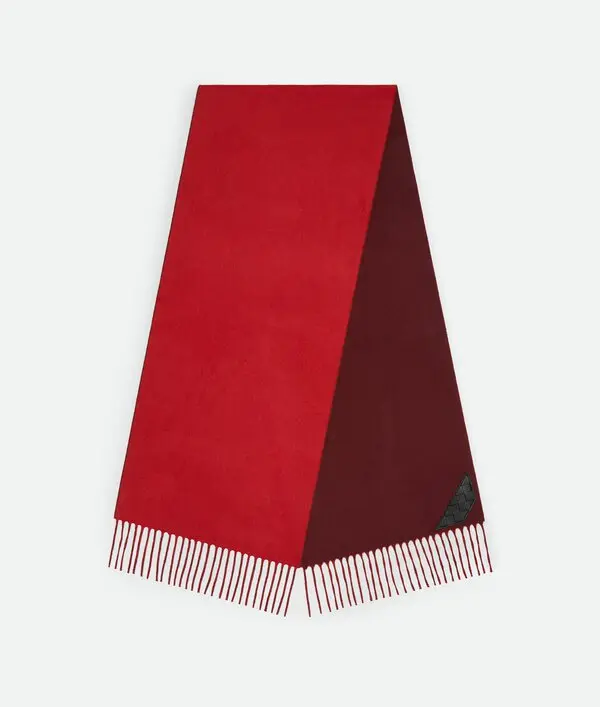 BOTTEGA  VENETA Bi-color Cashmere Scarf - Bordeaux/red