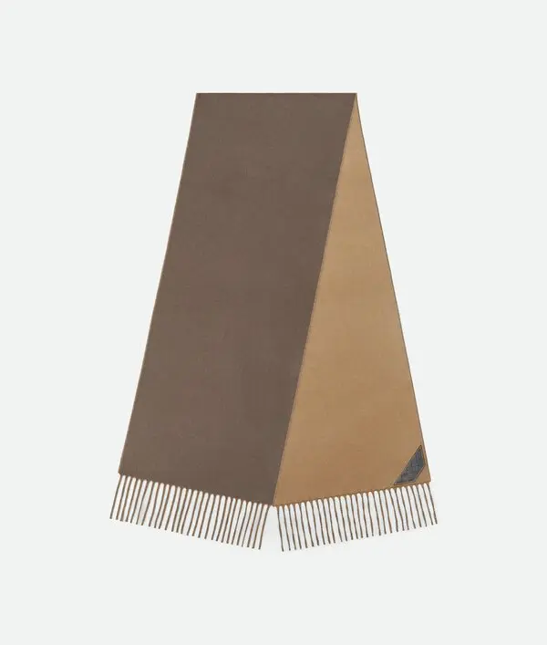 Bottega Veneta Bi-color Cashmere Scarf - Black/beige