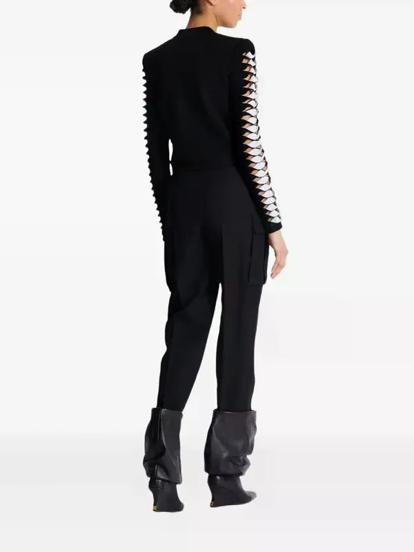 Balmain Cut-out Sleeve Buttoned Cardigan