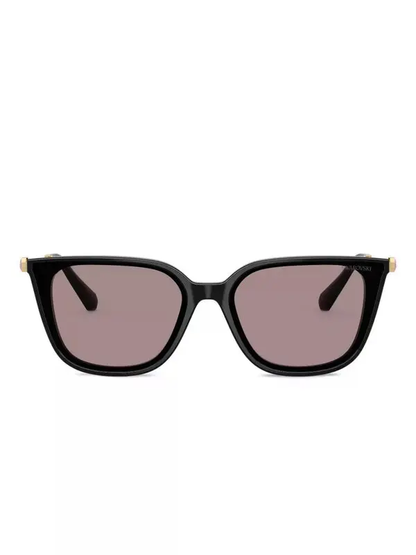 SWAROVSKI Crystal-embellished Square Sunglasses - Black