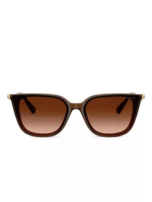 SWAROVSKI Crystal-embellished Square Sunglasses - Brown
