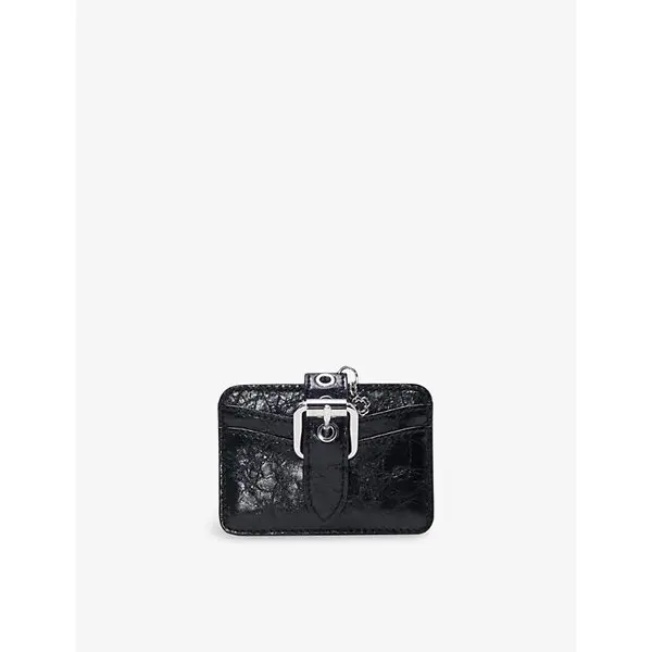 Maje Miss M Leather Card Holder - Black