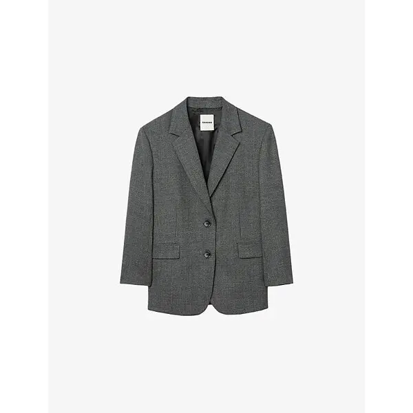 Sandro Single-breasted Woven Blazer With Side Pockets
