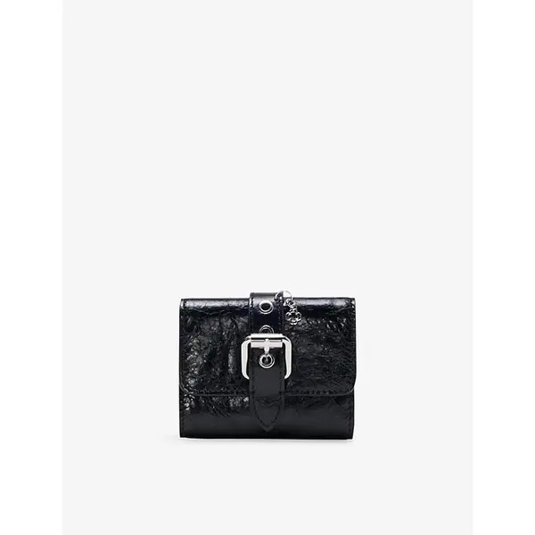 Maje Miss M Leather Card Holder - Black