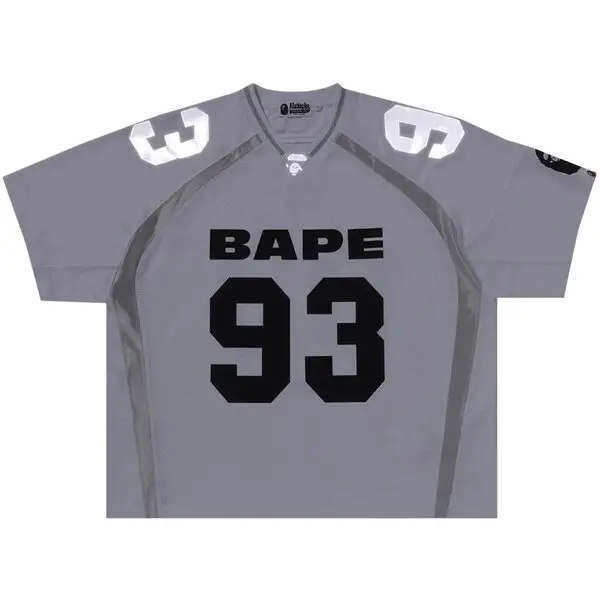 A BATHING APE Line Camo Jacquard Football Jersey - White