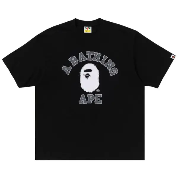 A BATHING APE Hand Drawn College Relaxed Fit Tee - Black
