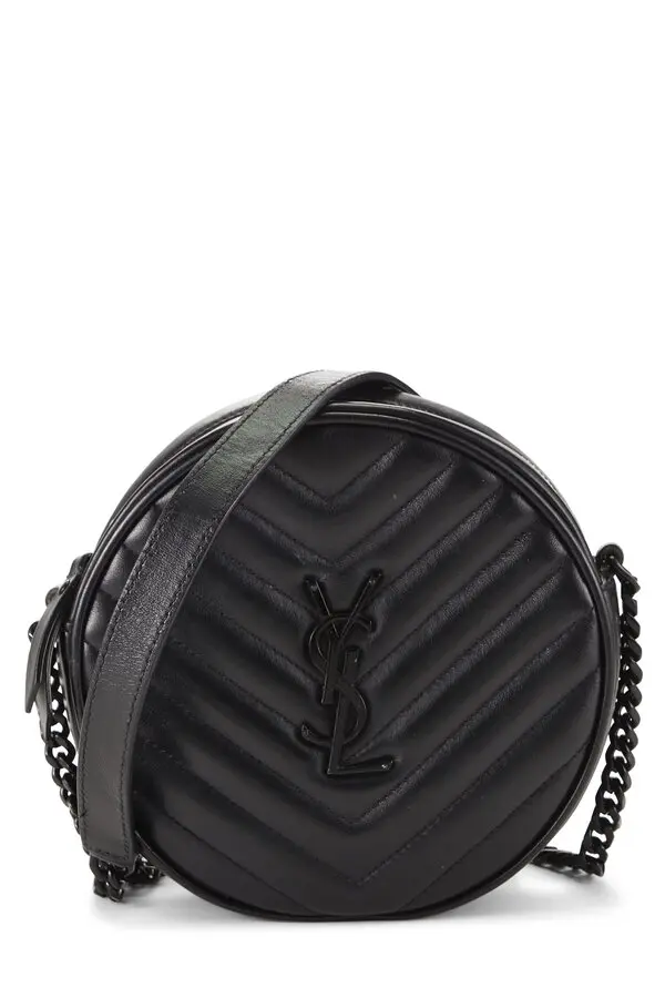 Saint Laurent Calfskin Round Vinyle Camera Bag