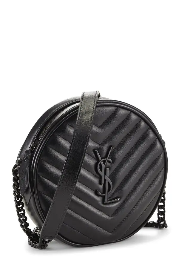 Saint Laurent Calfskin Round Vinyle Camera Bag