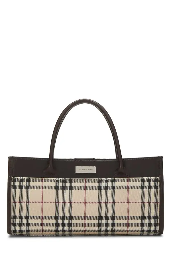 Burberry House Check Pattern Handbag - Brown