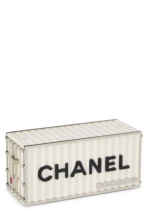 Chanel Lucite Shipping Container Bag - White