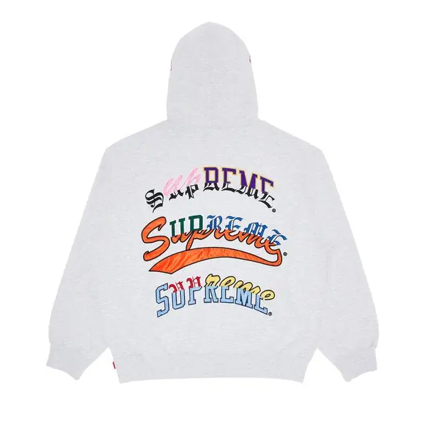 Supreme Multi Logos Hooded Sweatshirt - Grey