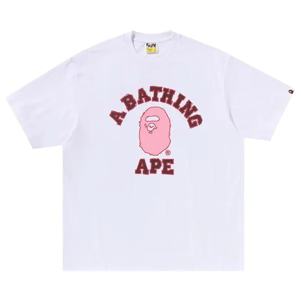 A BATHING APE Hand Drawn College Relaxed Fit Tee - White