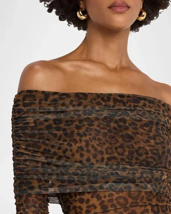 Lapointe Printed Mesh Midi Dress