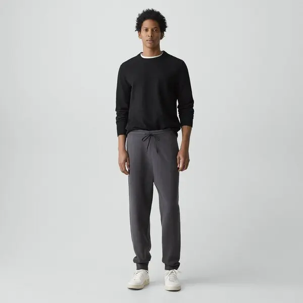 Theory Drawstring Jogger In Wool Bilen - Charcoal Melange