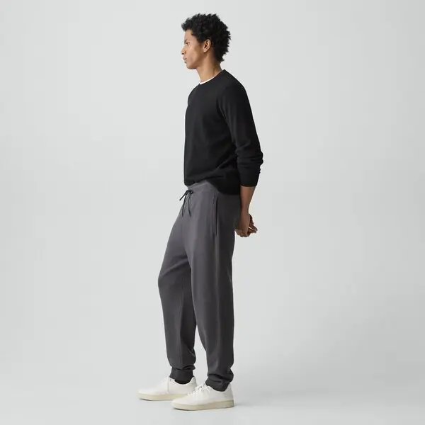 Theory Drawstring Jogger In Wool Bilen - Charcoal Melange