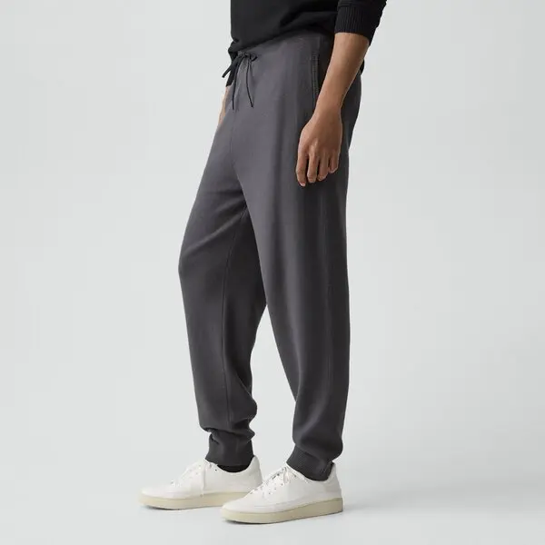 Theory Drawstring Jogger In Wool Bilen - Charcoal Melange