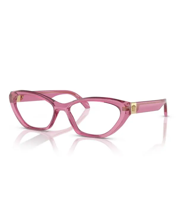 Versace Full Rim Cat Eye Eyeglasses - Transparent Light Pink