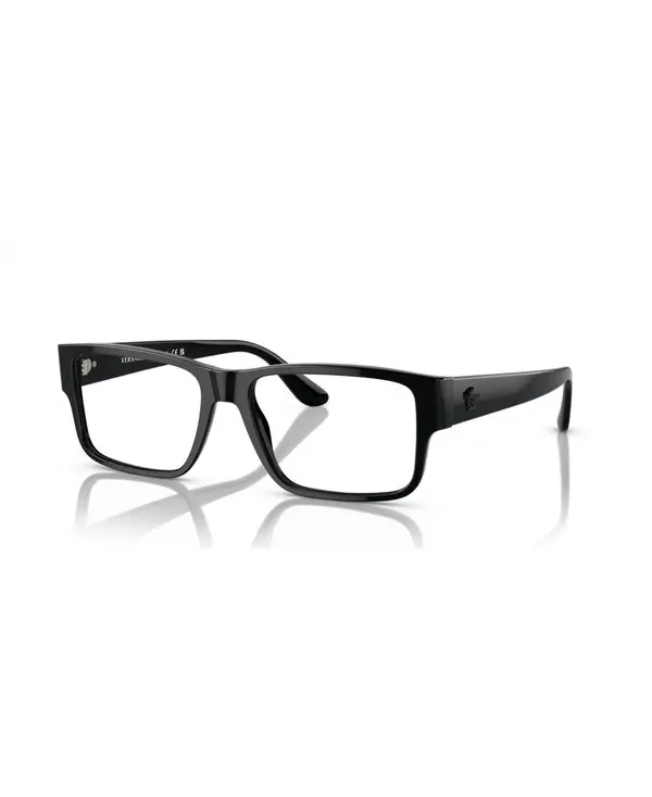 Versace Full Rim Rectangle Eyeglasses - Black