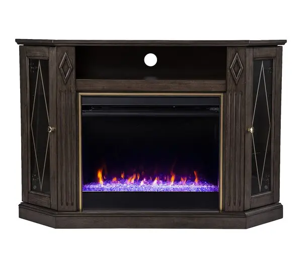 SEI FURNITURE Sei Austindale Color Changing Fireplace W/ Medi A Storage - One-color