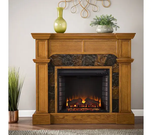 SEI FURNITURE Sei Cartwright Convertible Electric Fireplace