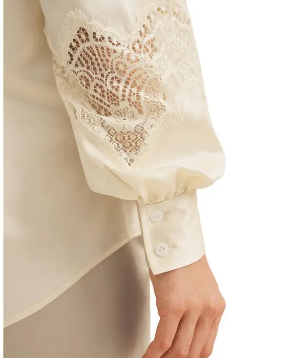 Lilysilk Armeria Lace Blouse - Lily White