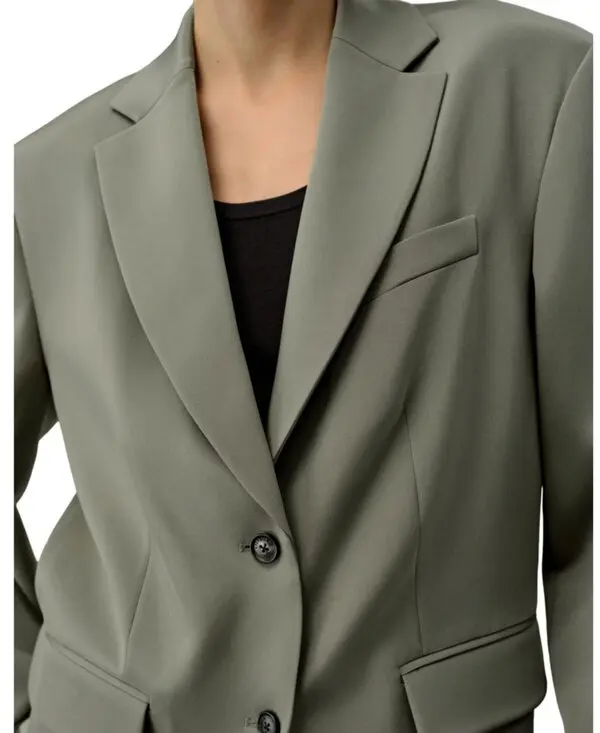Lilysilk Oversized Padded-shoulder Silk Blazer - Tea Leaf