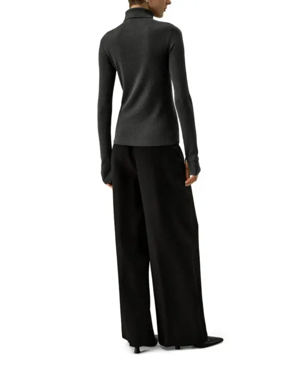 Lilysilk Silk Cashmere Slim Fit Sweater - Thunder