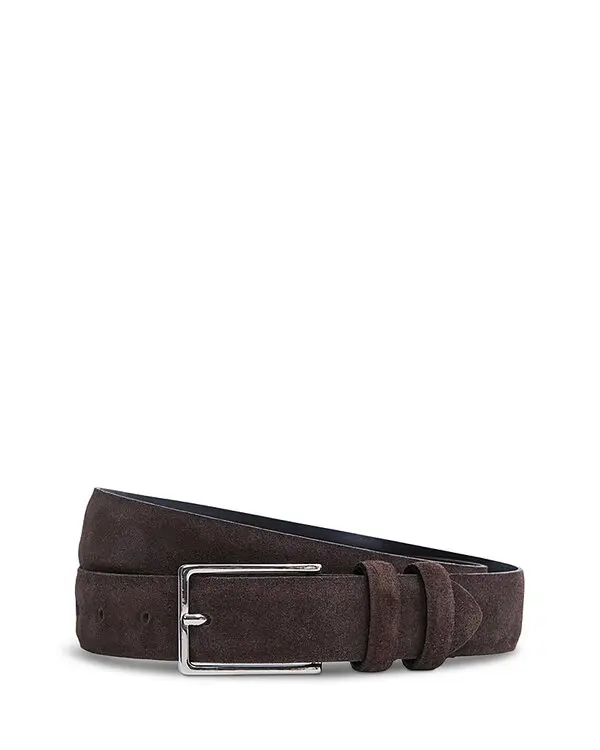 REISS Dante Suede Dress Belt - Chocolate