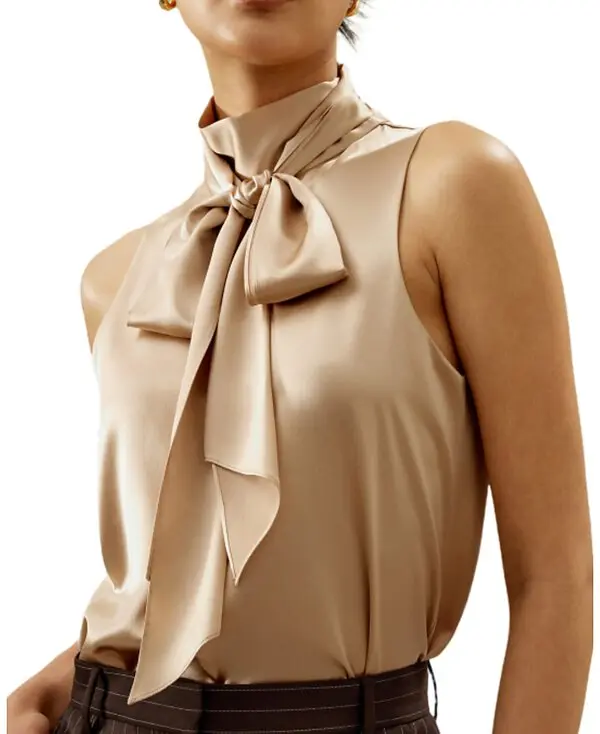 Lilysilk Sleeveless Tie-neck Silk Blouse