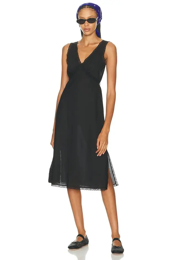 COU COU Iris Slip Dress - Black