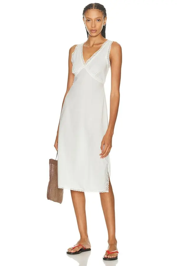 COU COU Iris Slip Dress - White