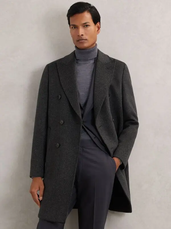 REISS Timpano Wool-blend Overcoat - Charcoal Grey