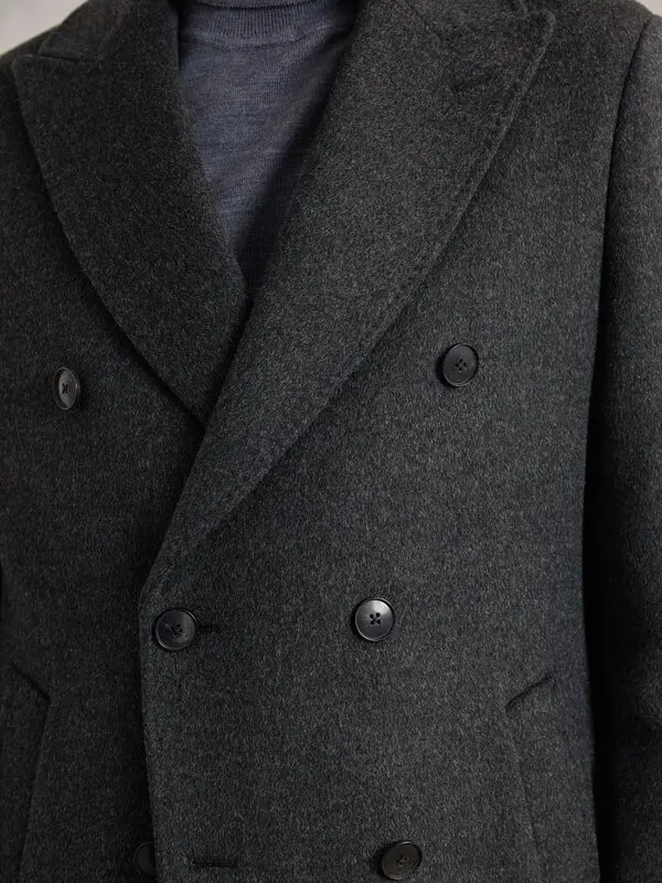 REISS Timpano Wool-blend Overcoat - Charcoal Grey