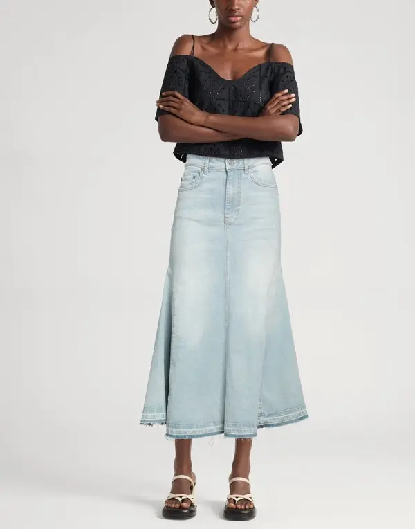 GANNI Denim Flared Skirt