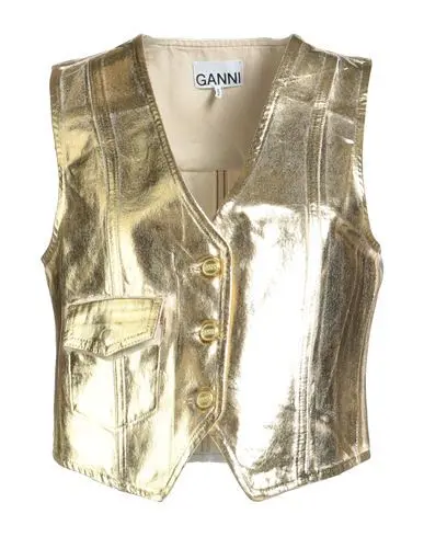 GANNI Tailored Vest In Organic Cotton - Gold