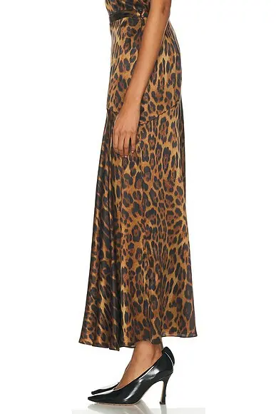 Adam Lippes Tess Leopard Print Silk Skirt