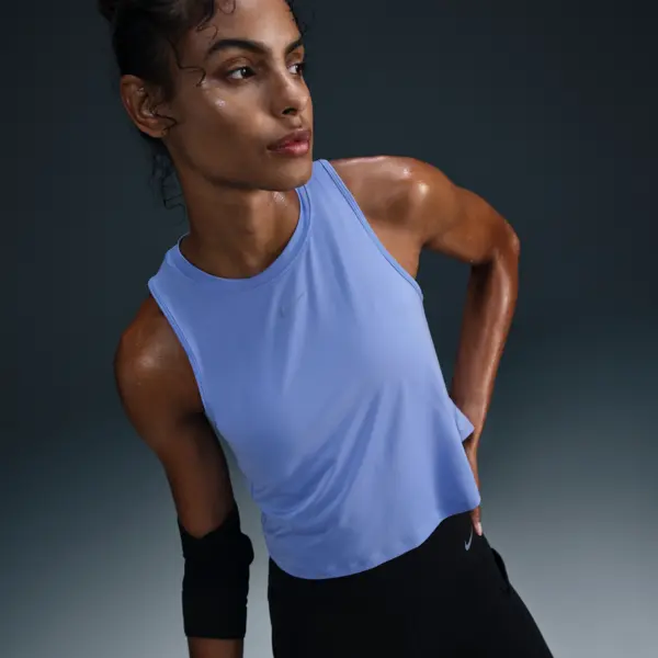 Nike One Classic Dri-fit Cropped Tank Top - Blue