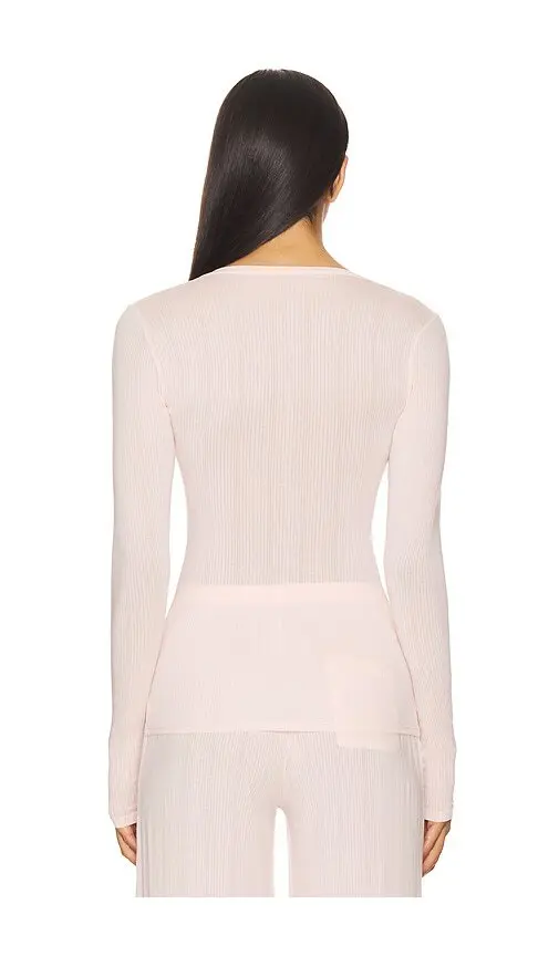 NEGATIVE UNDERWEAR Whipped Henley In Pink - Shell