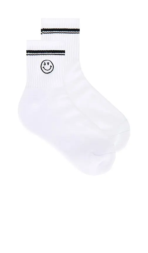 Junk Food Smiley Sock - White