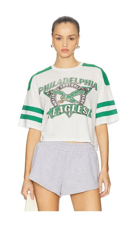 Junk Food Eagles Striped Crop Tee
