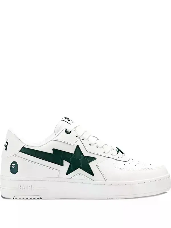 A BATHING APE Icon Star-crocodile Sneakers - White