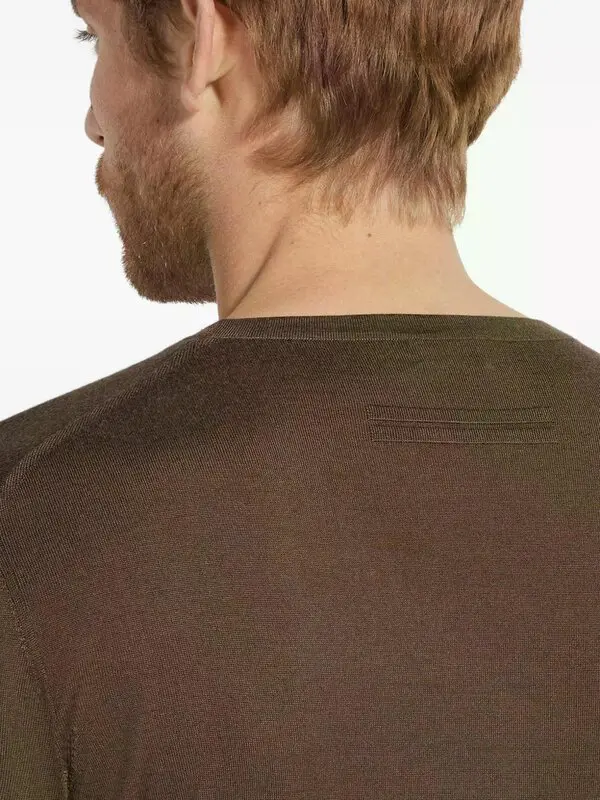 Zegna Mélange Crew-neck Sweater - Brown