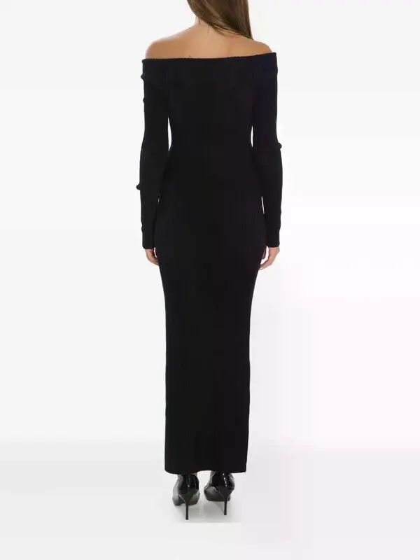 Max Mara Ribbed Off-shoulder Maxi Dress
