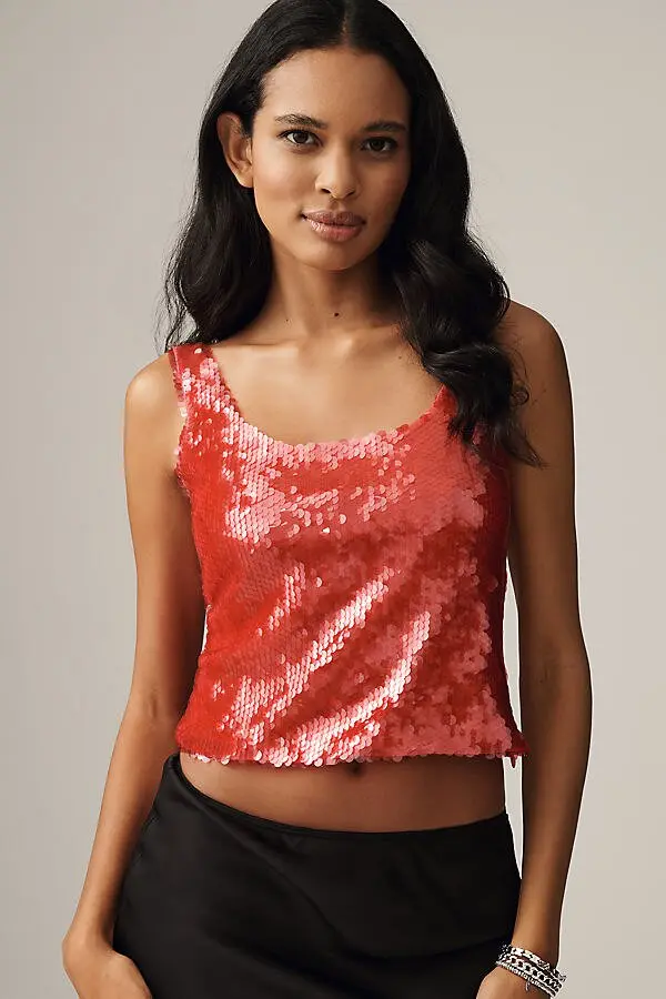LYREBIRD Sequin Tank Top - Pink