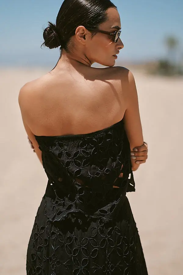 Tiare Hawaii Bora Bora Embroidered Strapless Top